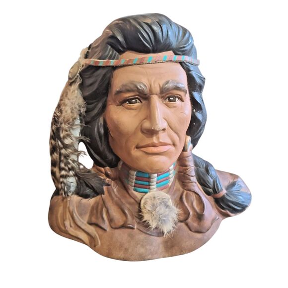 Art | 199 Vintage Provincial Chalkware Ceramic Native American Indian ...